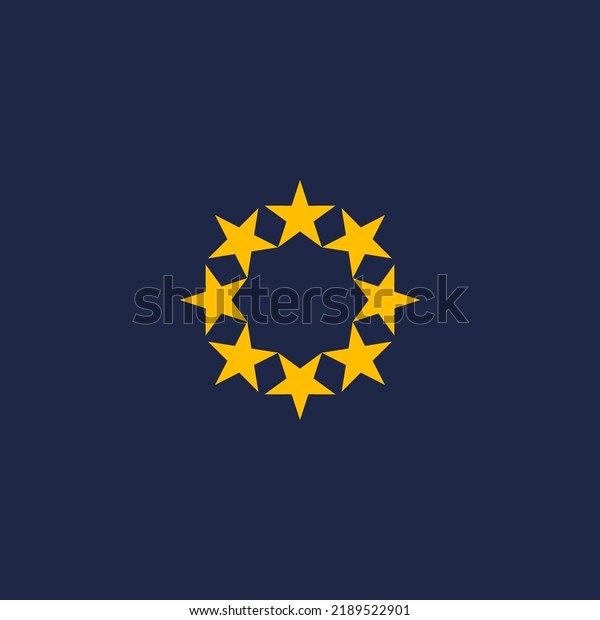 Eight Stars Logo Circle Form Yellow Stock Vector (Royalty Free ...