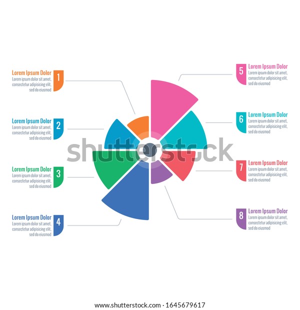 Eight Step Wheel Infographic Template Business Stock Vector (Royalty ...