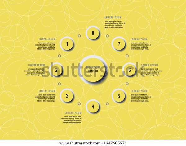 Eight Steps Infographic Template On Yellow Stock Vector (Royalty Free ...