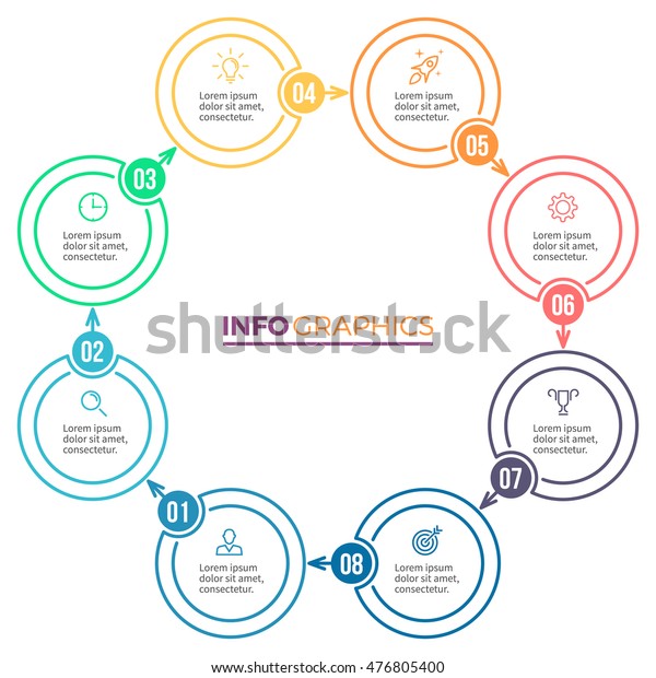 Eight Steps Infographics Linear Diagram Chart: Vector có sẵn (miễn phí ...