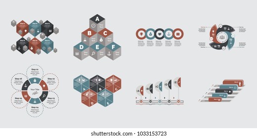 Eight Strategy Charts Templates Set Stock Vector (Royalty Free ...