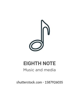 Eighth Note Outline Vector Icon Thin Stock Vector (Royalty Free ...
