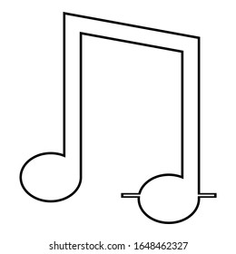 Eighth Notes Icon Outline Black Color Stock Vector (Royalty Free ...