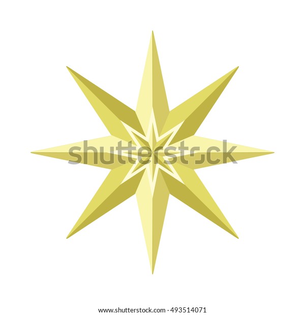 Eightpointed Star Vector Illustration Traditional Christmas Stock ...