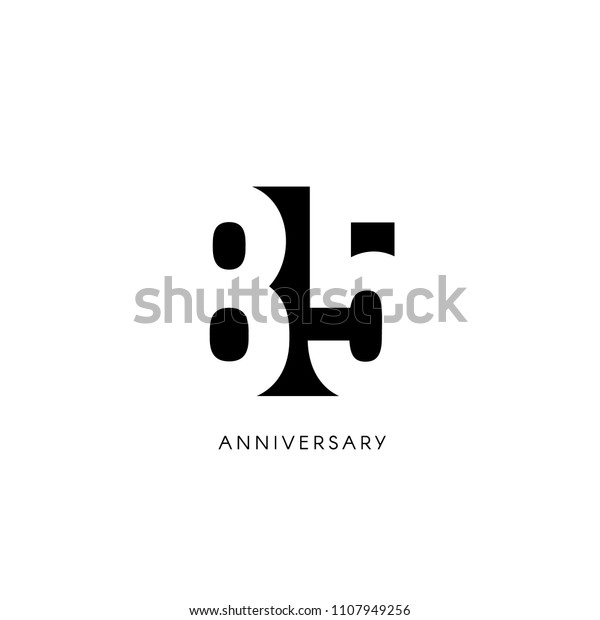 Eighty Five Anniversary Minimalistic Logo Eightyfifth Stock Vector ...