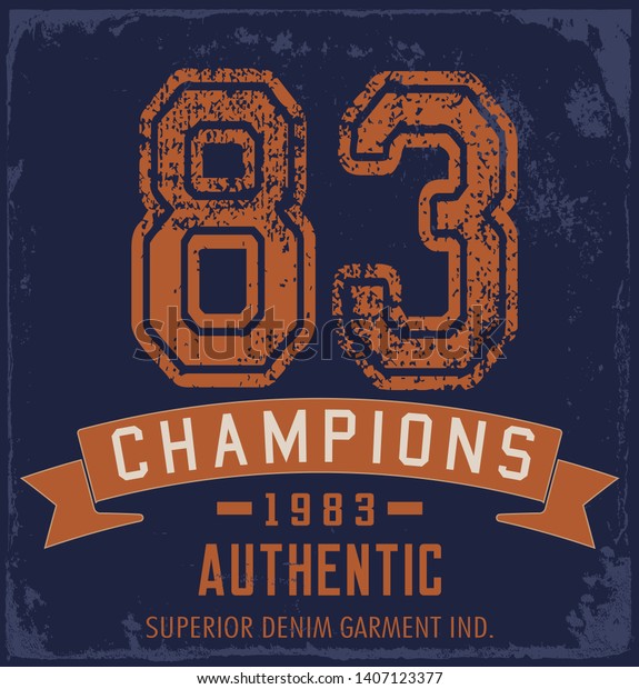 Eighty Three Champions Team Vintage Retro Stock Vector (Royalty Free ...