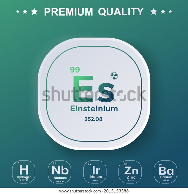 Einsteinium Element Periodic Table Modern Design Stock Vector (Royalty ...