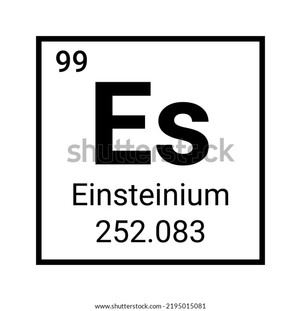 Einsteinium Vector Laboratory Chemical Element Symbol Stock Vector ...