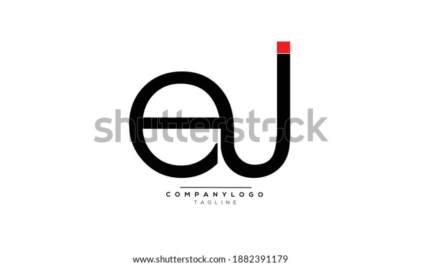 Ej Icon Monogram Letter Text Alphabet Stock Vector (Royalty Free ...
