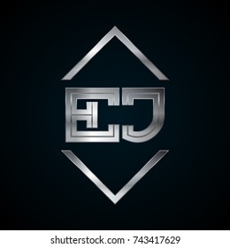 Ej Monogram Metal Logo Silver Logo Stock Vector (Royalty Free ...
