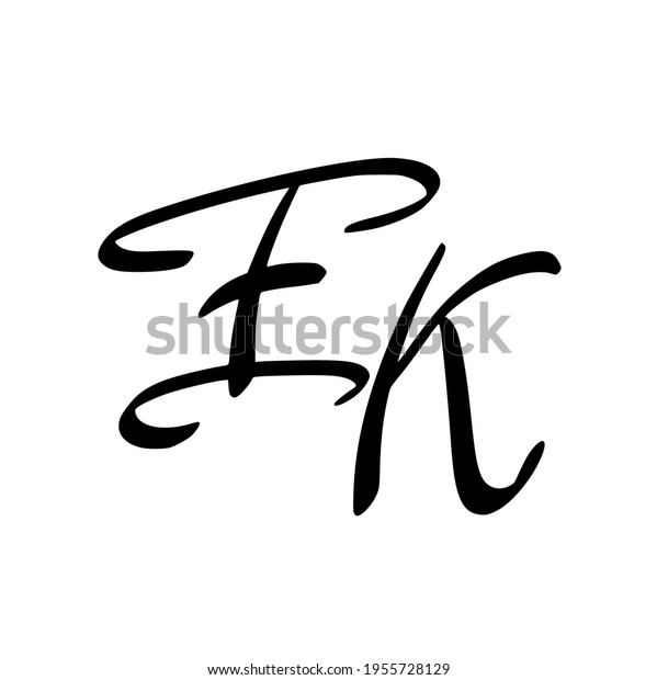 Ek Initial Handwritten Logo Identity Stock Vector (Royalty Free ...