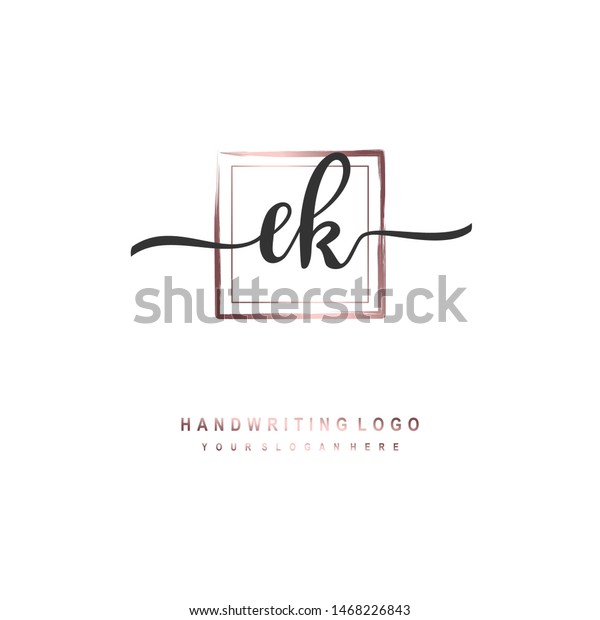 Ek Initial Signature Logo Handwriting Logo Stock Vector (Royalty Free ...