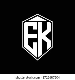 Ek Logo Monogram Emblem Shape Combination Stock Vector (Royalty Free ...