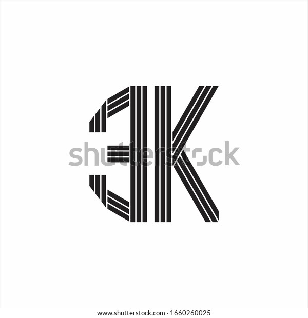Ek Logo Monogram Outline Style Linked Stock Vector (Royalty Free ...