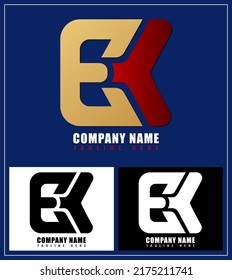 Ek Monogram Logo Design Your Brand Stock Vector (Royalty Free ...