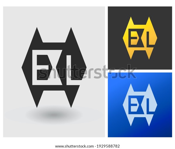 El Letters Logo Design Creative Geometric Stock Vector (Royalty Free ...