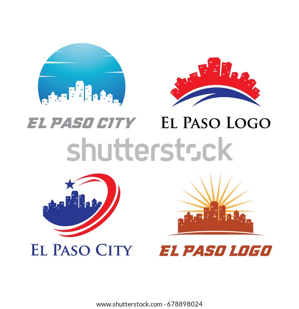 El Paso Logo City Skyline Cityscape Stock Vector (Royalty Free ...