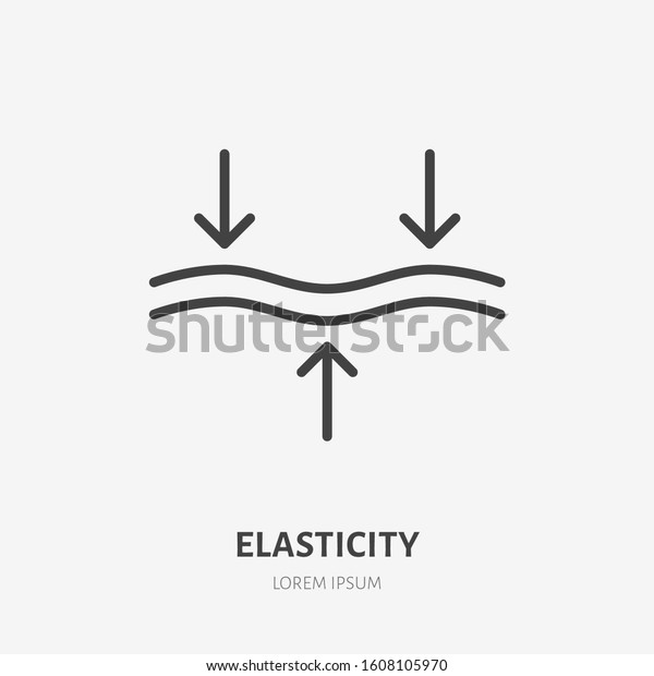 Icono de línea de elasticidad, pictograma: vector de stock (libre de ...