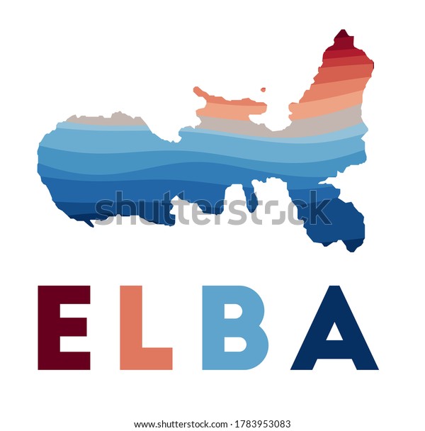 Elba Map Map Island Beautiful Geometric Stock Vector (Royalty Free ...