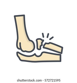 Elbow Broken Bones Icon Stock Vector (Royalty Free) 572721595 ...