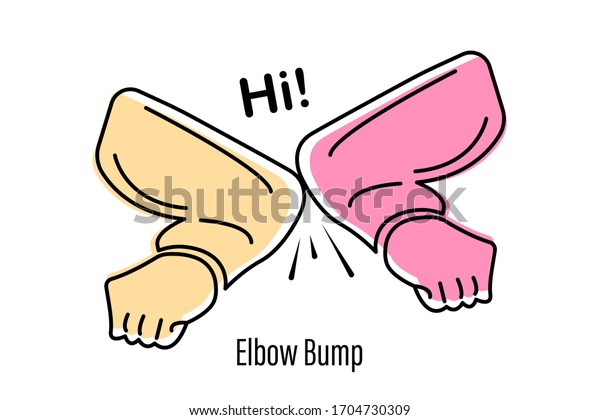 Elbow Bump Virus Protection Elbow Salutation Stock Vector (Royalty Free ...