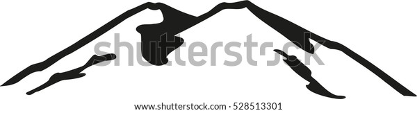 Elbrus Mountain Silhouette Stock Vector (Royalty Free) 528513301 ...