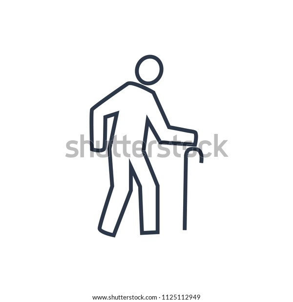 Elder Icon Isolated Old Man Elder Stock Vector (Royalty Free ...
