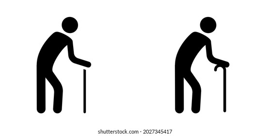 Elder Icon Mobility Old Man Pictogram Stock Vector (Royalty Free ...
