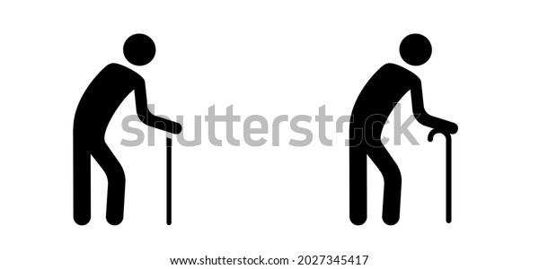 Elder Icon Mobility Old Man Pictogram Stock Vector (Royalty Free ...