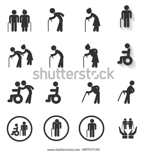 Elder Icon , Older person vector set