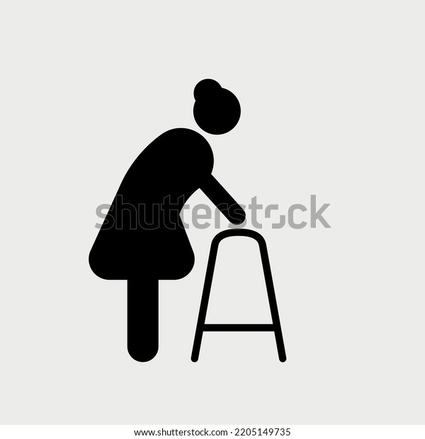 Elder Outline Icon Isolated Line Vector Stock Vector (Royalty Free ...