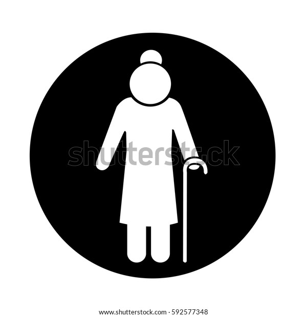 Elder People Icon Stock Vector (Royalty Free) 592577348