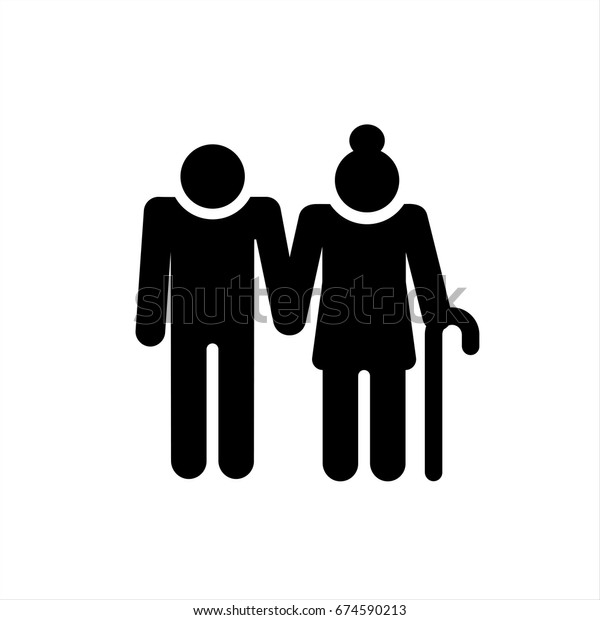 Elder People Icon Trendy Flat Style Stock Vector (Royalty Free) 674590213