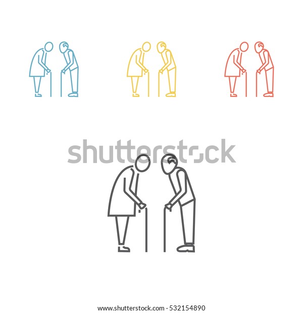 Elder People Line Icon Stock Vector (Royalty Free) 532154890