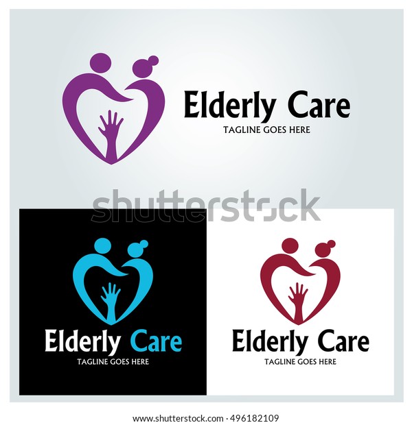 Elderly Care Logo Design Template Heart Stock Vector (Royalty Free ...