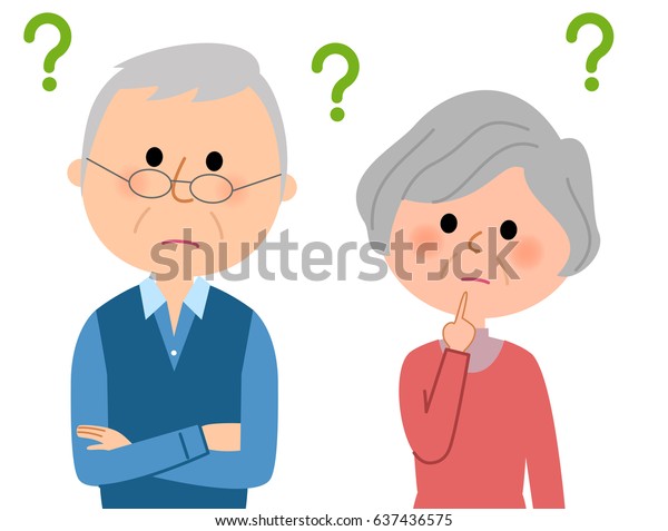 Elderly Couplequestion Stock Vector (Royalty Free) 637436575 | Shutterstock
