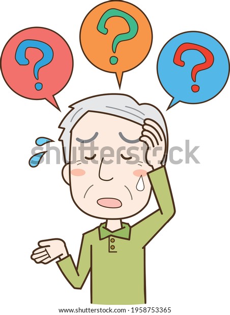 Elderly Man Forgetting About Dementia Stock Vector (Royalty Free ...