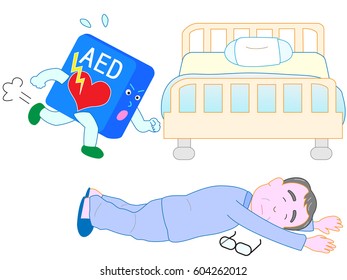 Elderly Person Falls Down Near Bed Stock Vector (Royalty Free ...