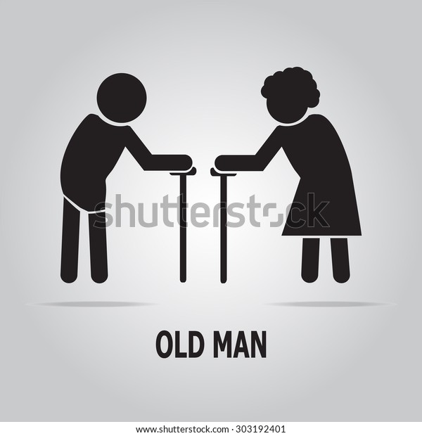 Elderly symbol. old people icon vector illustration