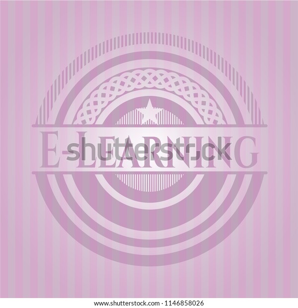 Elearning Badge Pink Background Stock Vector (Royalty Free) 1146858026 ...