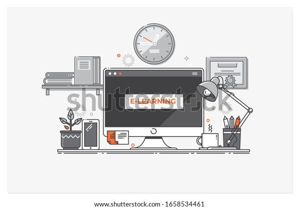 Elearning Concept Web Page Banner Presentation Stock Vector (Royalty ... Elearning Concept Web Page Banner Presentation Stock Vector (Royalty ...