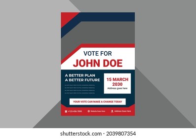 Election Flyer Design Template Vote Now Stock Vector (Royalty Free ...
