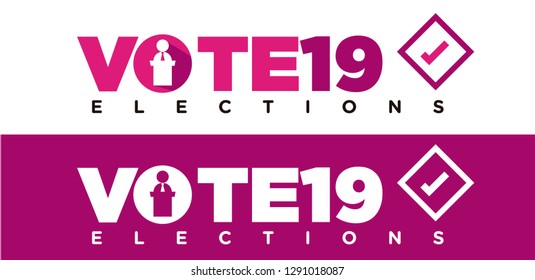 Elections Logo Vote 2019 Stock Vector (Royalty Free) 1291018087 ...