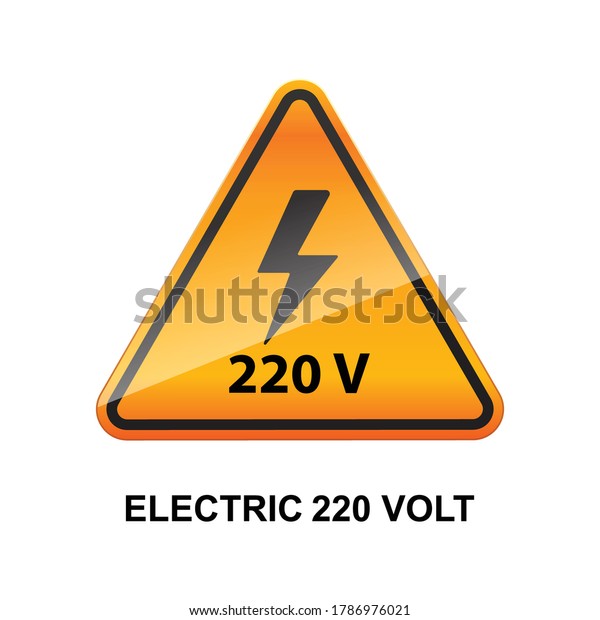 Electric 220 Volt Caution Sign Isolated Stock Vector (Royalty Free ...