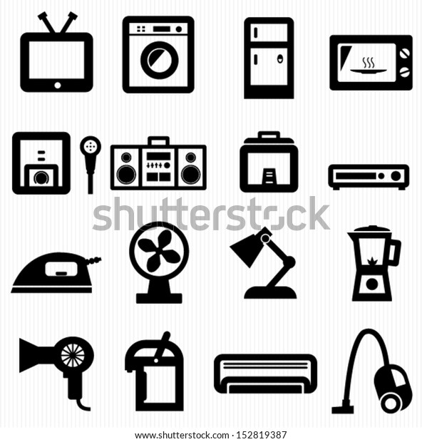 Electric Appliance Icons Stock Vector (Royalty Free) 152819387