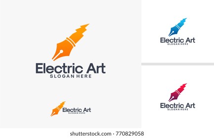 Electric Art Logo Designs Vector Illustration Stock Vector (Royalty ...
