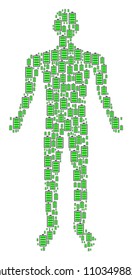 Electric Battery Human Figure Vector Electric Stock Vector (Royalty ...