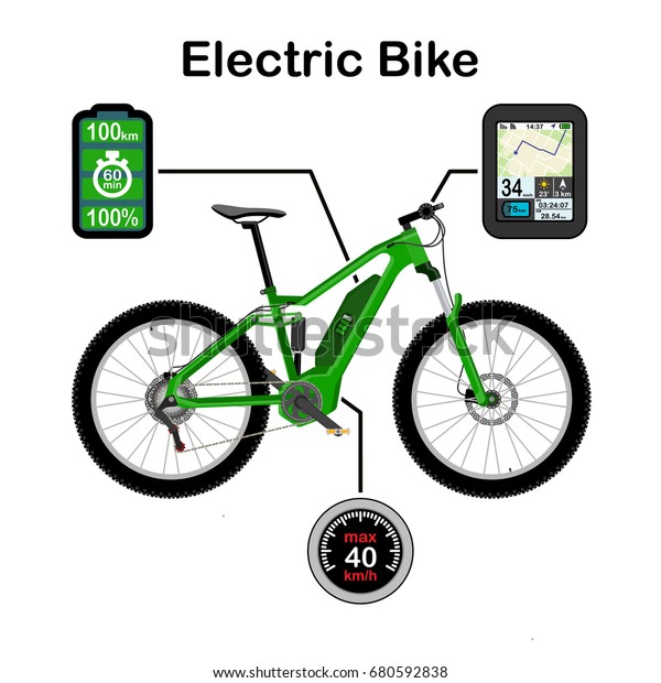 Electric Bike Vector Illustration Isolated On Stock Vector (Royalty ...