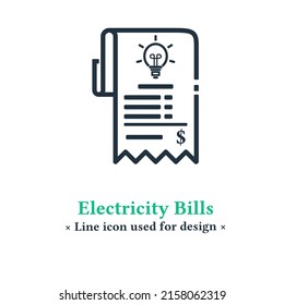 Electric Bill Icon Vector Isolated On Stock Vector (Royalty Free ...