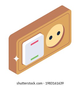 Electric Button Icon Isometric Design Vector Stock Vector (Royalty Free ...